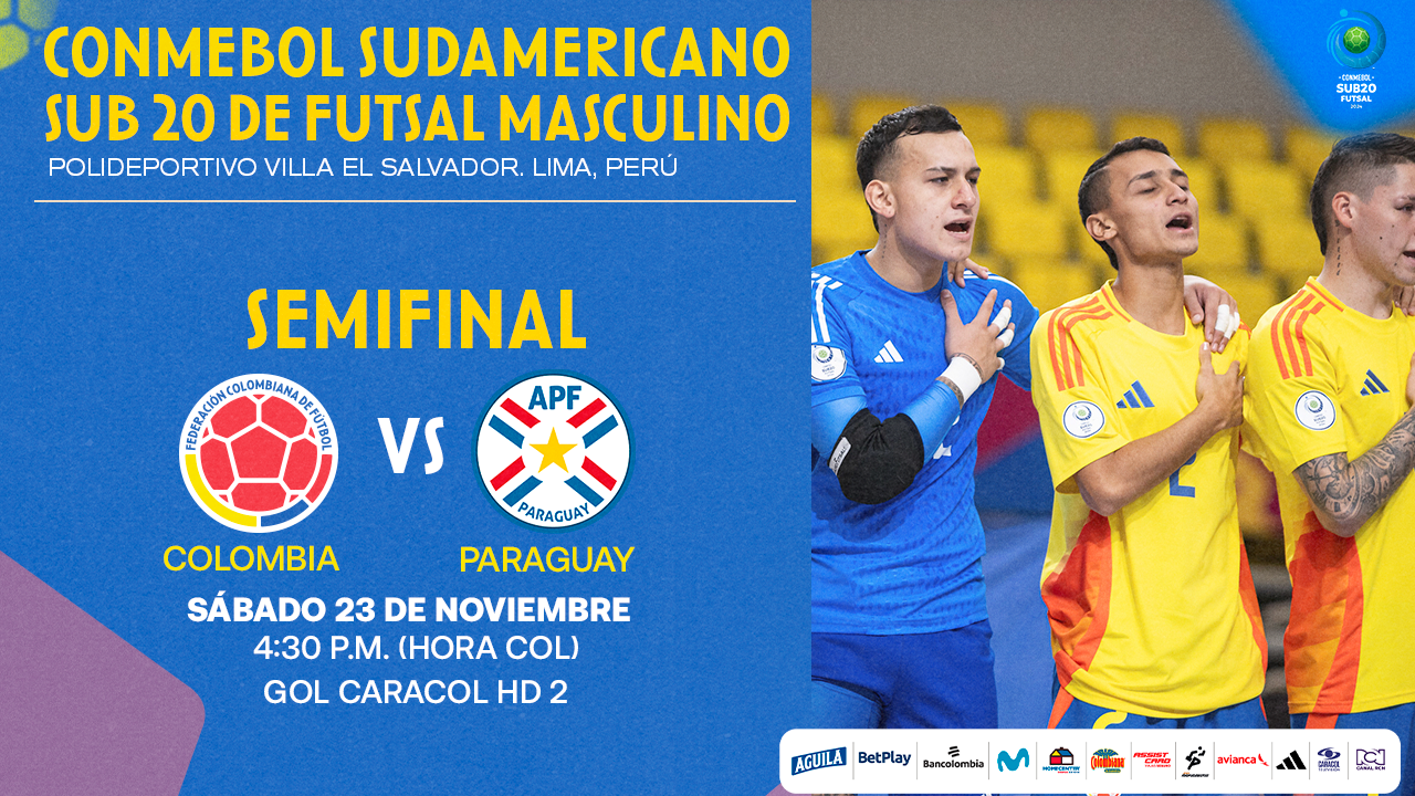 Conozca el fixture de la Selección Colombia Masculina Sub-20 de Futsal ...
